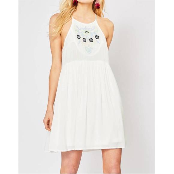 entro | Dresses | New Entro White Mini Dress In White With Floral ...